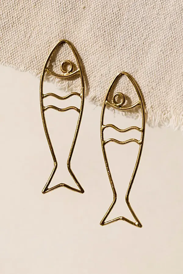 RACHEL PFEFFER Sardine Earrings - Brass