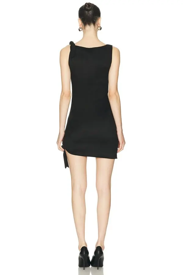 Atlein Knot Detail Mini Dress - Black