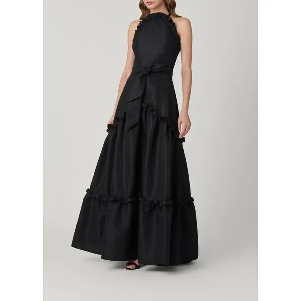 Shoshanna Lucille Moire Taffeta Gown - Jet