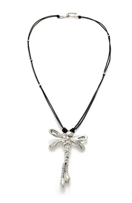 UNODE50 Dragonfly Pendant Necklace - Silver