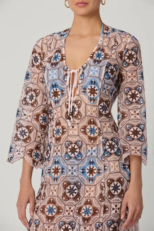 Shoshanna Cannes Medallion Crochet Maxi Cover-up