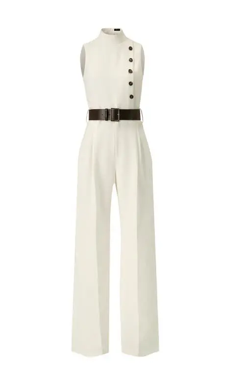 IVONNE Sleeveless Belted Wide-leg Jumpsuit