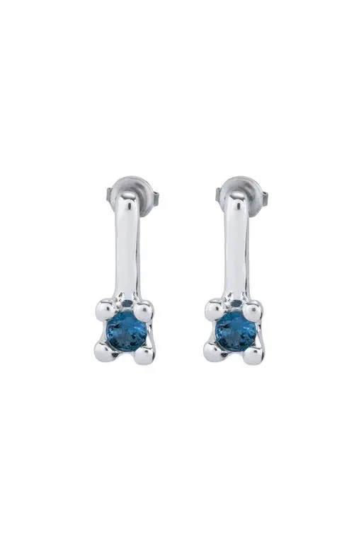 UNODE50 Drop Earrings With Blue Zirconia - Silver