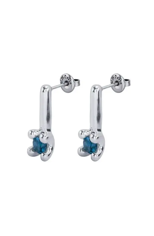 UNODE50 Drop Earrings With Blue Zirconia