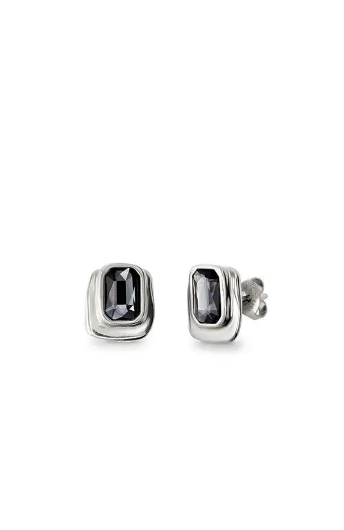 UNODE50 Stud Earrings With Crystal - Silver