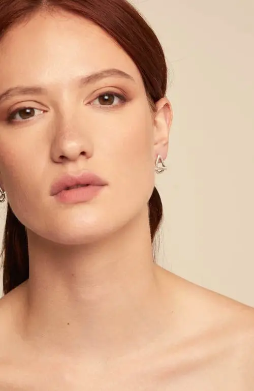 UNODE50 Drop Oval Link Shaped Earrings