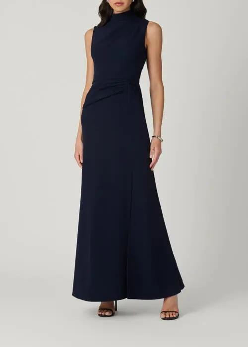 Shoshanna Annelise Stretch Crepe Gown - Navy Multi
