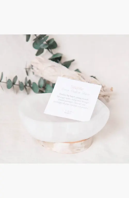 TINY RITUALS Handcrafted Selenite Crystal Recharging Bowl