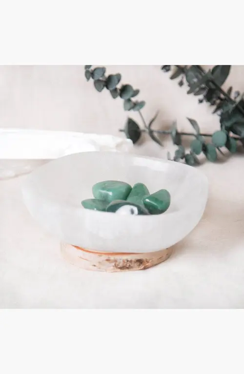 TINY RITUALS Handcrafted Selenite Crystal Recharging Bowl