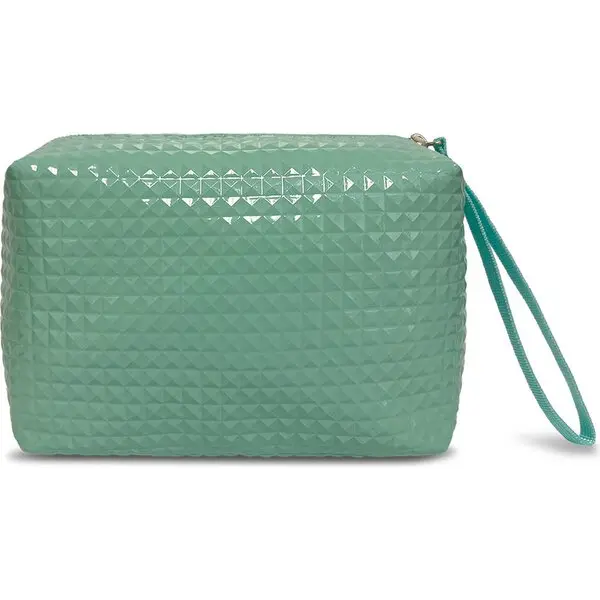 YOUZEY The Maren Textured Cosmetic Bag With Wristlet - Mint Green