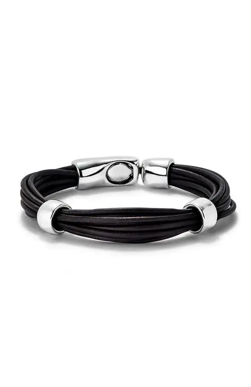 UNODE50 Multi-strand Leather Bracelet - Silver