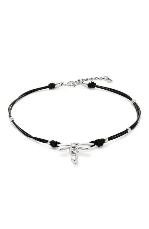 UNODE50 Dragonfly Leather Pendant Necklace