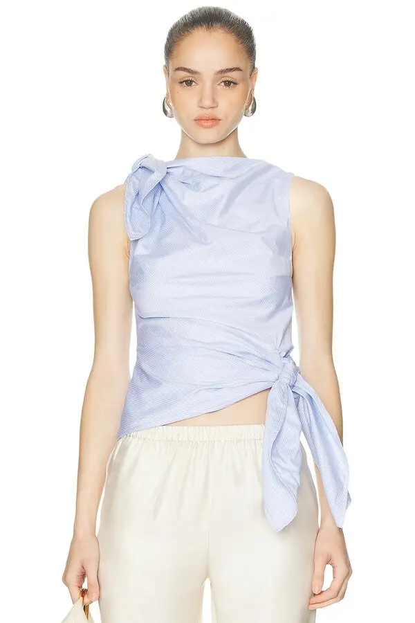 Monse Bow Drape Shirting Top
