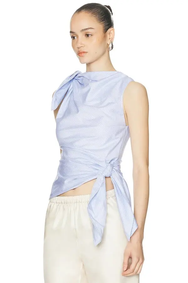 Monse Bow Drape Shirting Top