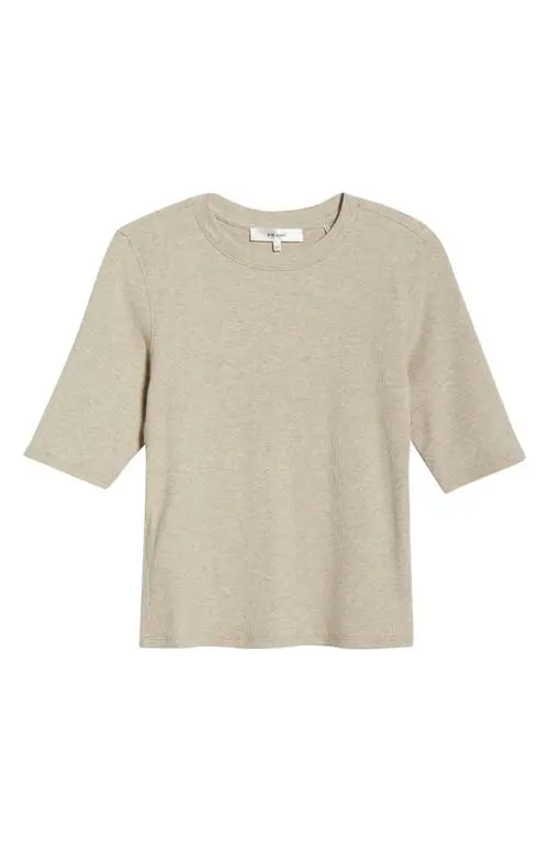 FRAME The Heather Stretch Modal Rib Top - Tabby Heather