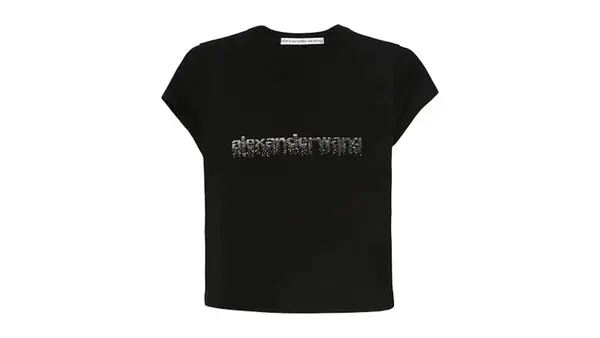 Alexander Wang Hotfix Graphic Baby Tee - Black