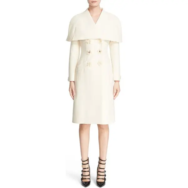 Fendi Floral And Crystal Embellished Wool And Silk Gazar Coat