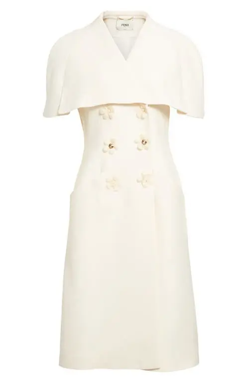 Fendi Floral And Crystal Embellished Wool And Silk Gazar Coat