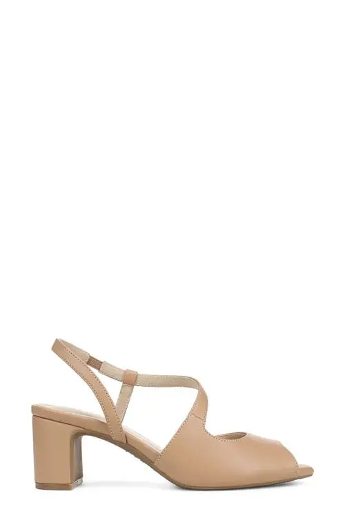 LIFESTRIDE Theo Slingback Peep Toe Sandal - Camel Tan