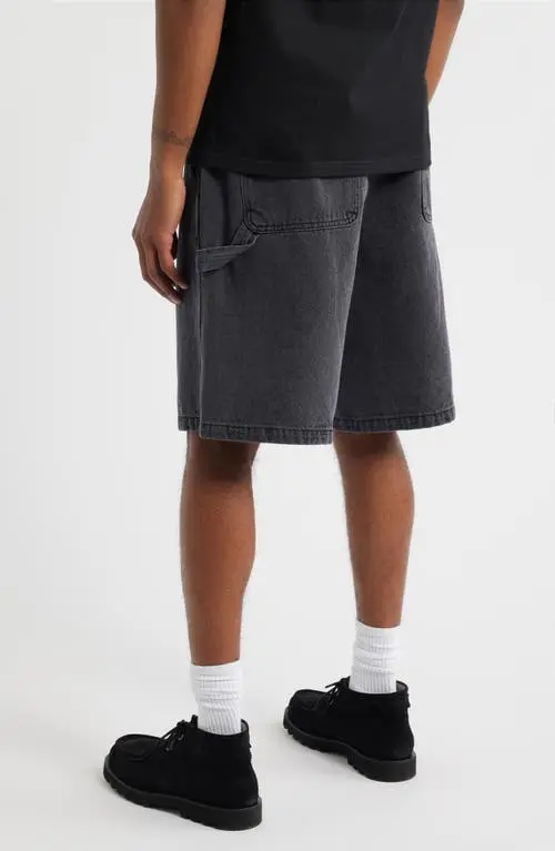 Obey Bigwig Denim Carpenter Shorts - Black Ash