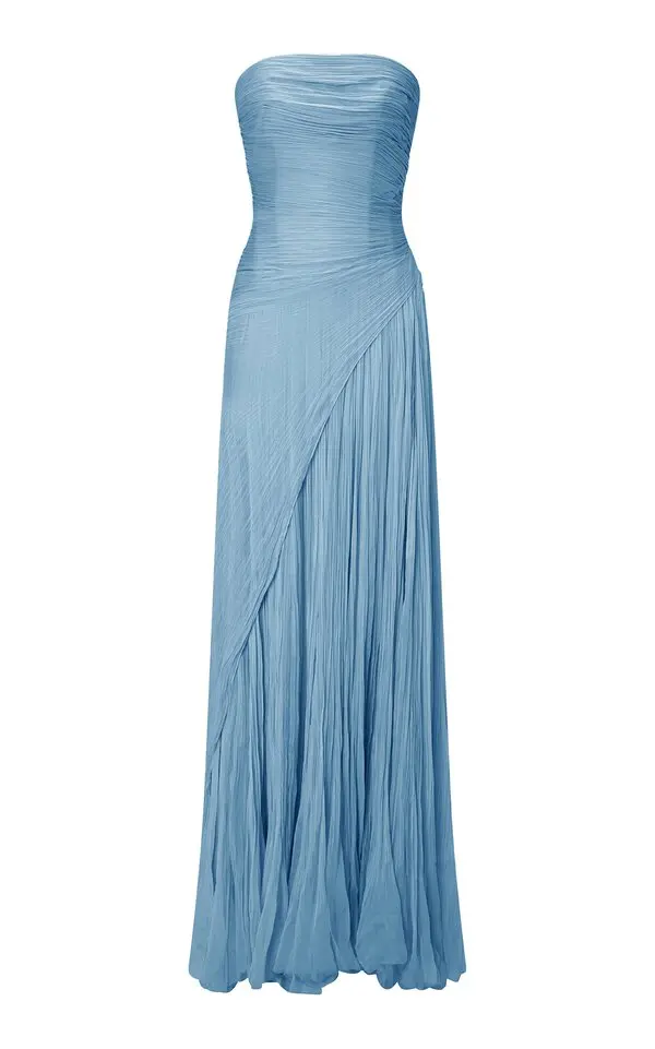 MARMAR HALIM Pleated Silk Gown