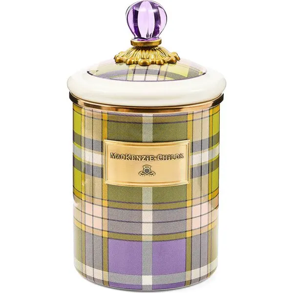 MACKENZIE-CHILDS Enameled Steel Canister - Tartan Violet