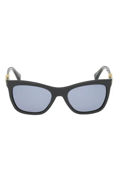 Rag & Bone 53mm Square Sunglasses - Shiny Black/gold/navy Lenses