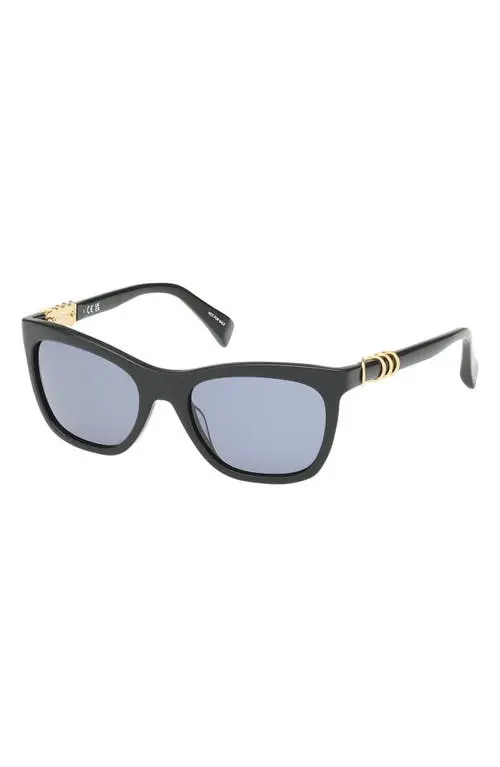 Rag & Bone 53mm Square Sunglasses - Shiny Black/gold/navy Lenses