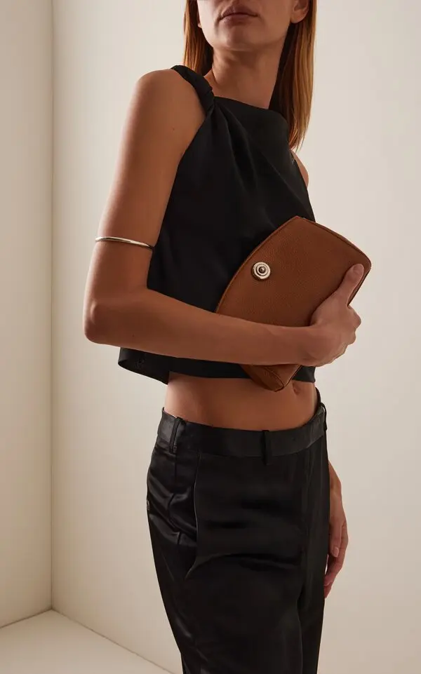 LIFFNER Push-lock Leather Clutch