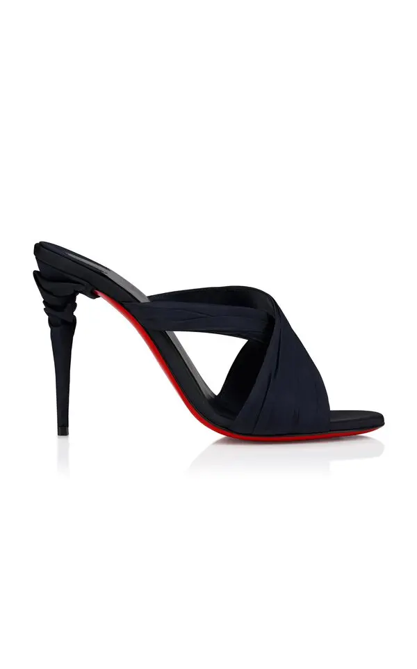 CHRISTIAN LOUBOUTIN Affabula 100mm Taffeta Mules - Navy