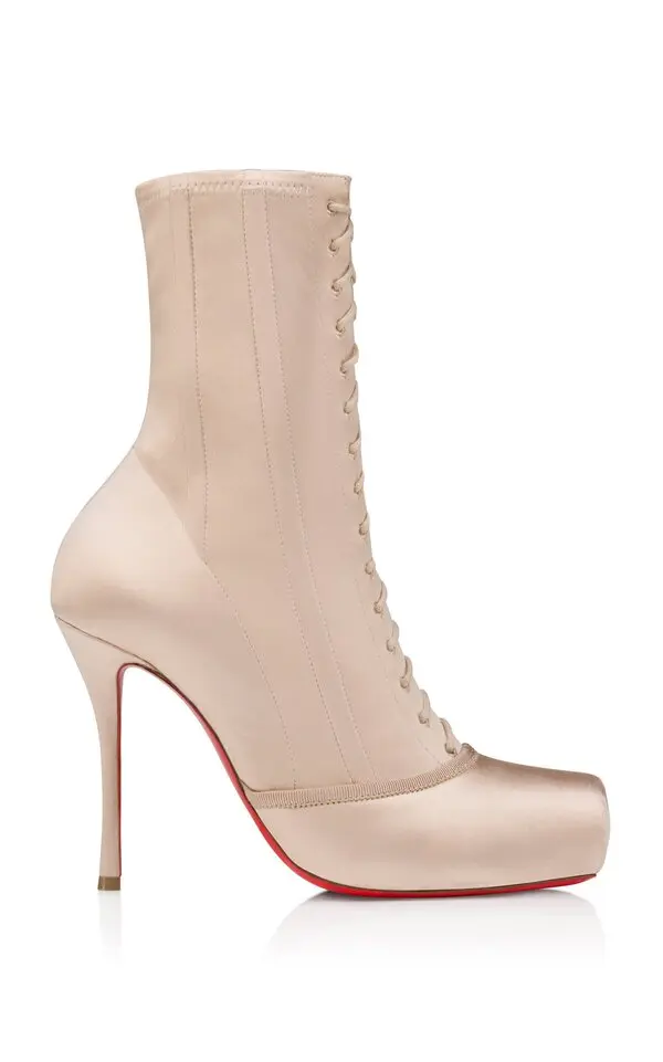 CHRISTIAN LOUBOUTIN Pavlova 100mm Crepe-satin Ankle Boots