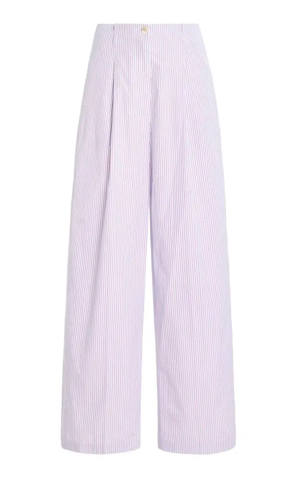 RÙADH The Dean Striped Cotton Pants - Red