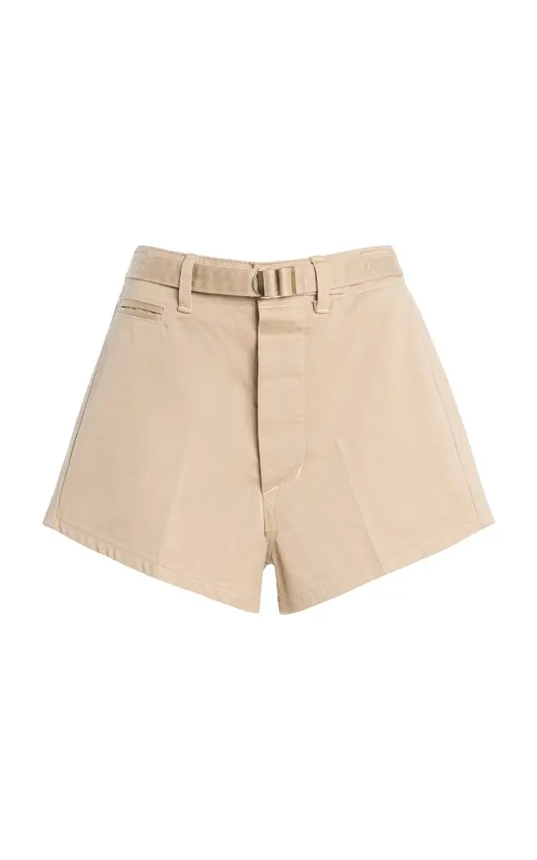 RÙADH The Grier Belted Cotton Shorts - Khaki