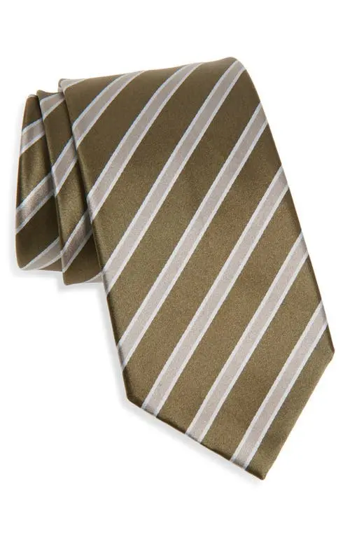 TOM FORD Regimental Stripe Silk Neck Tie - Green Multi
