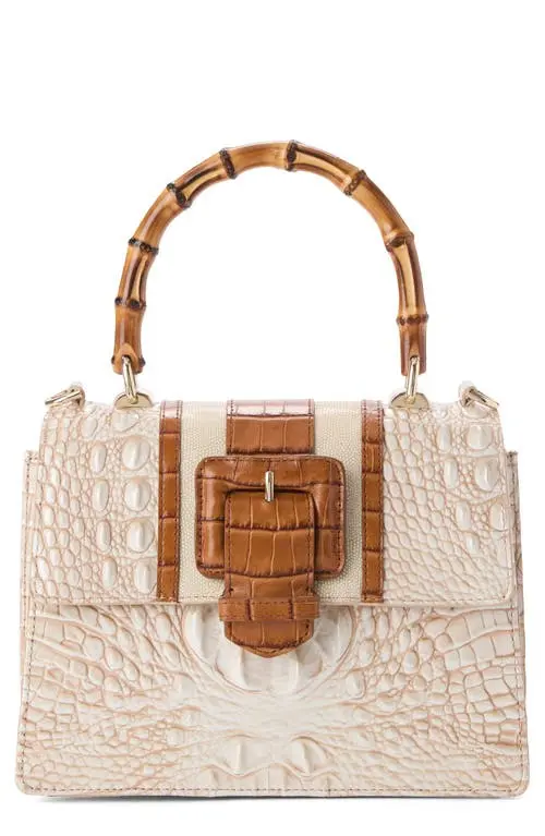 Brahmin Small Mod Hallie Croc Embossed Leather Top Handle Bag - Ivory