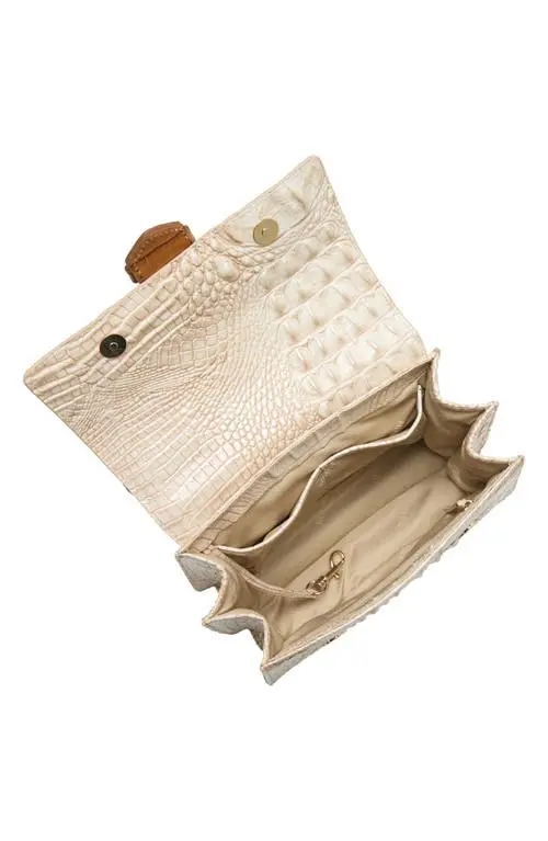 Brahmin Small Mod Hallie Croc Embossed Leather Top Handle Bag