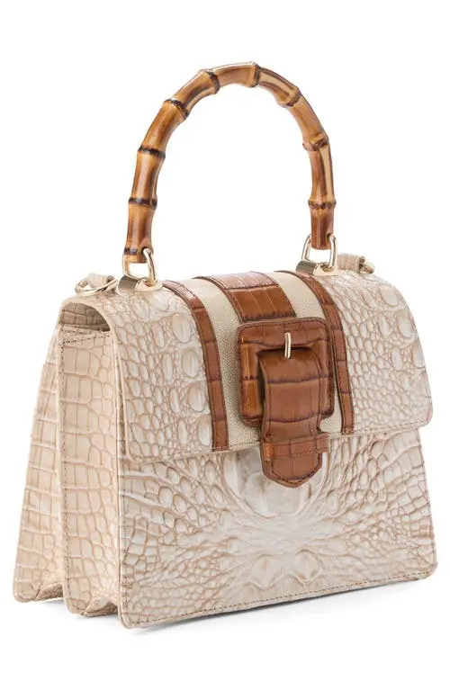 Brahmin Small Mod Hallie Croc Embossed Leather Top Handle Bag