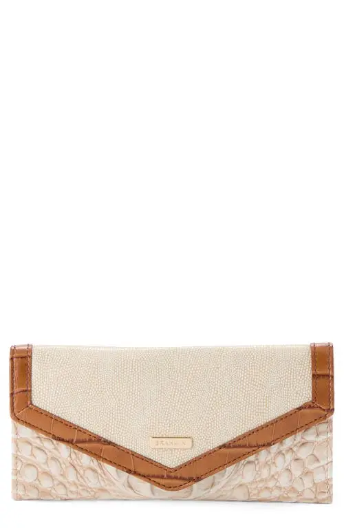 Brahmin Veronica Croc Embossed Leather Wallet - Ivory