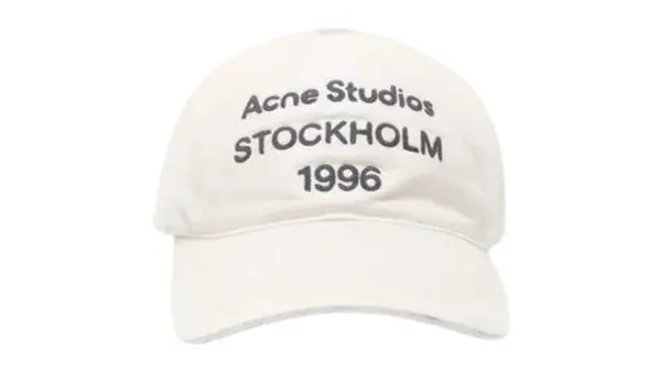 Acne Studios Logo Baseball Cap - Dusty White