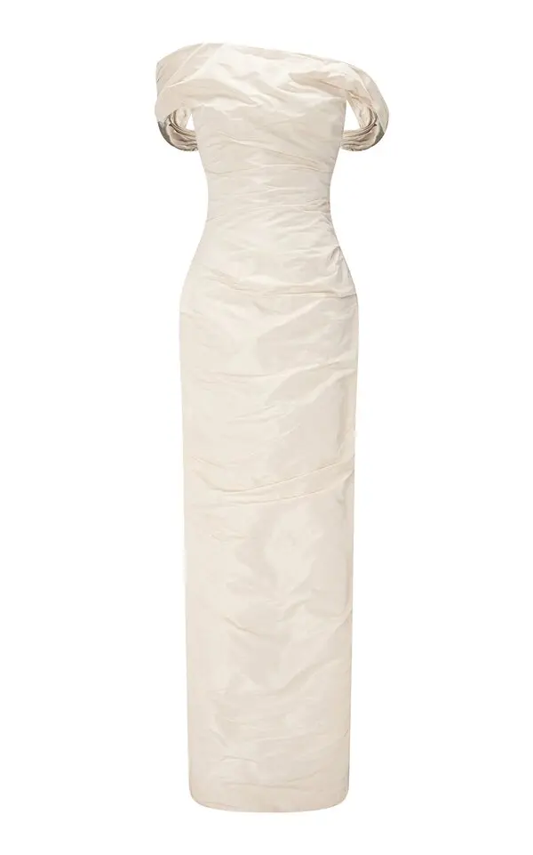MARMAR HALIM Off-the-shoulder Crepe Gown