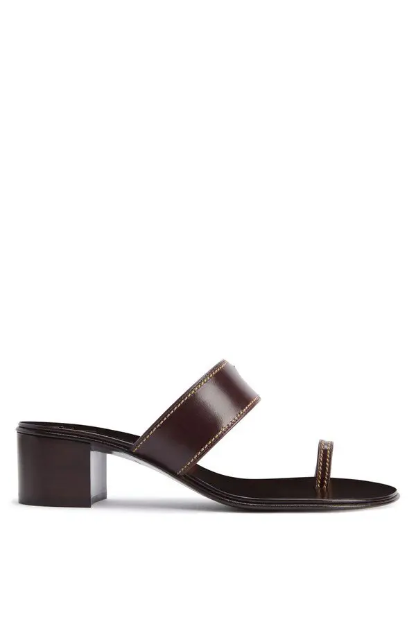 GIUSEPPE ZANOTTI Nitis 40 Leather Thong Sandals - Gold