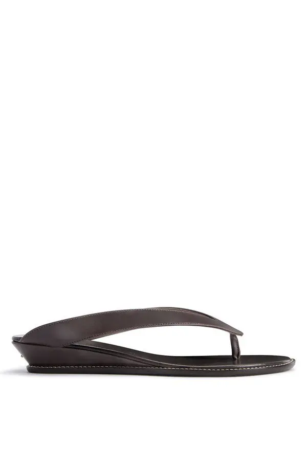 GIUSEPPE ZANOTTI Leather Thong Wedge Sandals