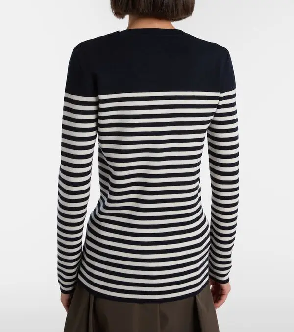 Prada Striped Virgin Wool Sweater - Blue