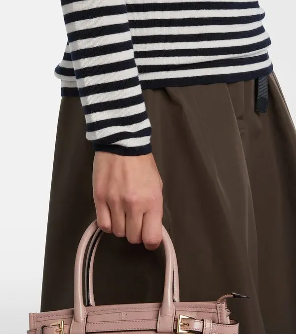 Prada Striped Virgin Wool Sweater - Blue