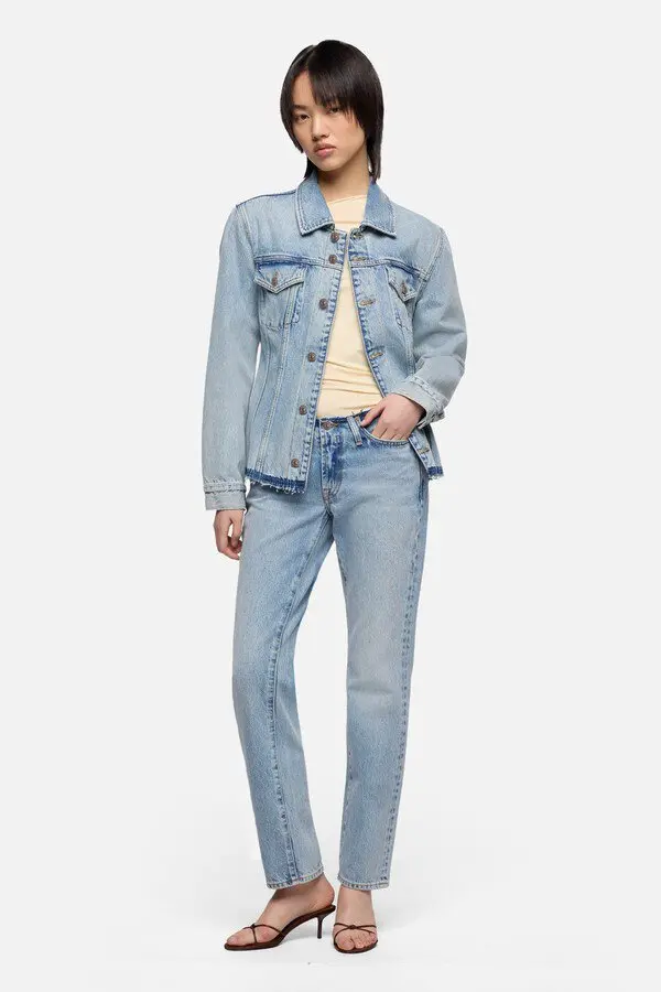 7 For All Mankind Cinched Denim Trucker Jacket