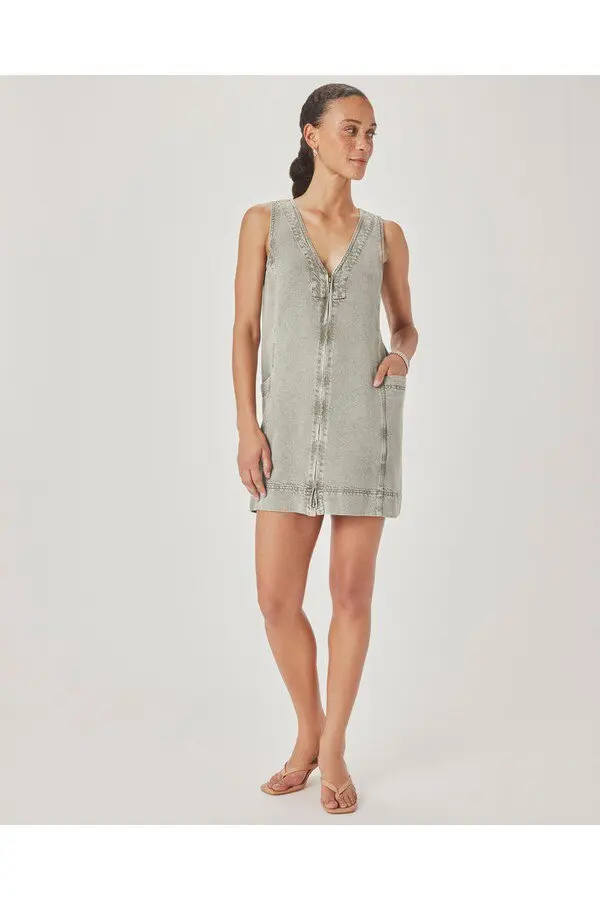 Splendid Lounge Denim Mini Dress - Green