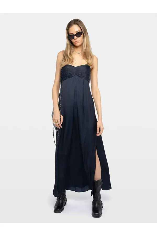 Zadig&Voltaire Rippie Satin Maxi Dress - Green