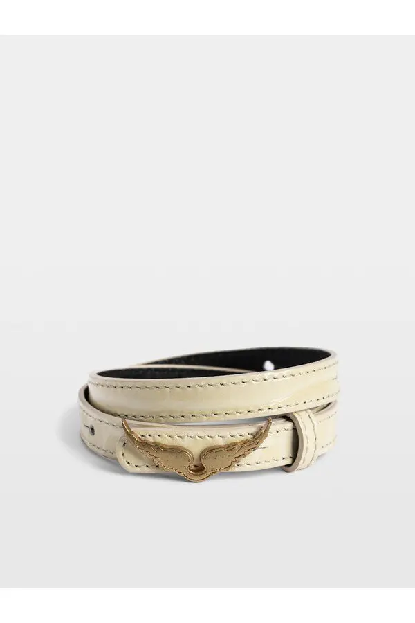 Zadig&Voltaire Croco-effect Leather Bracelet - Natural