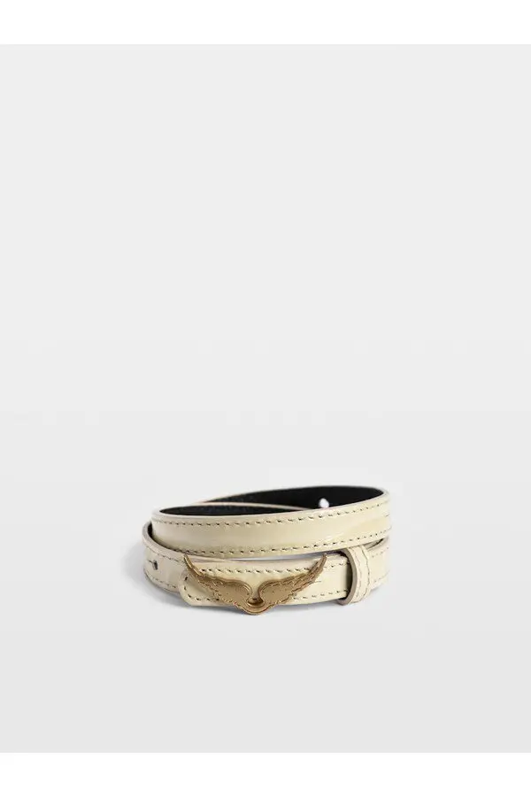 Zadig&Voltaire Croco-effect Leather Bracelet - Natural