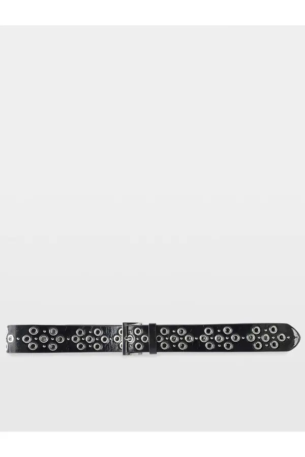 Zadig&Voltaire Starlight Eyelets Leather Belt - Black